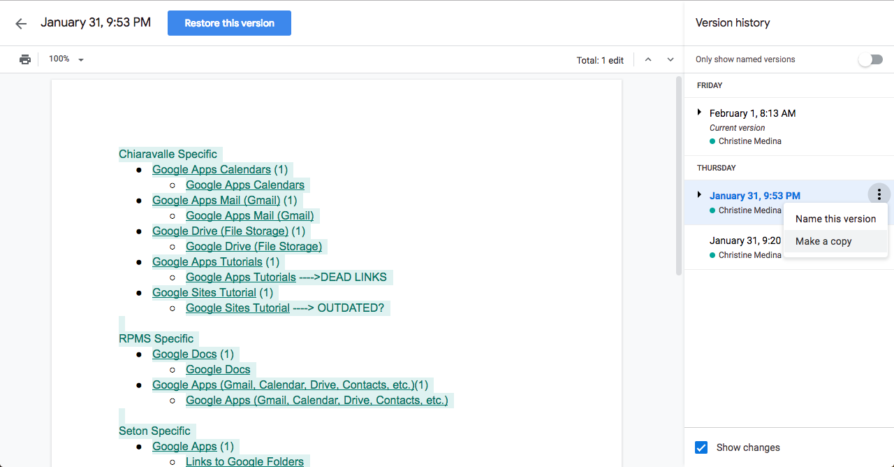 Drive: Viewing and Restoring Previous Versions – Cobalt Extensions